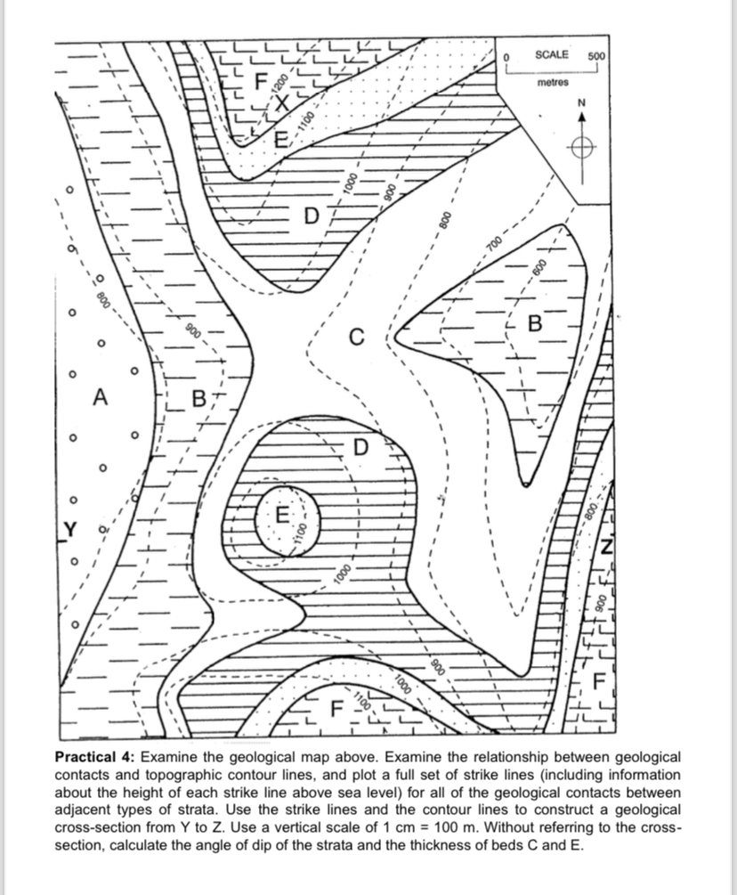 Solved Practical 4: Examine the geological map above. | Chegg.com