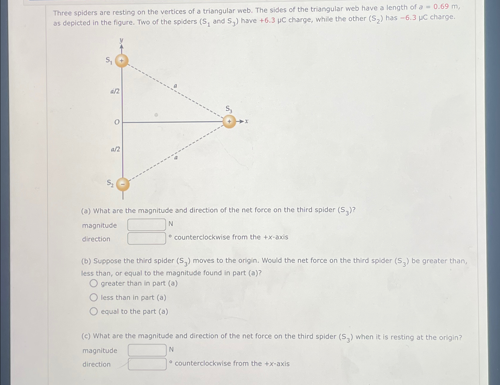 Solved Three spiders are resting on the vertices of a | Chegg.com