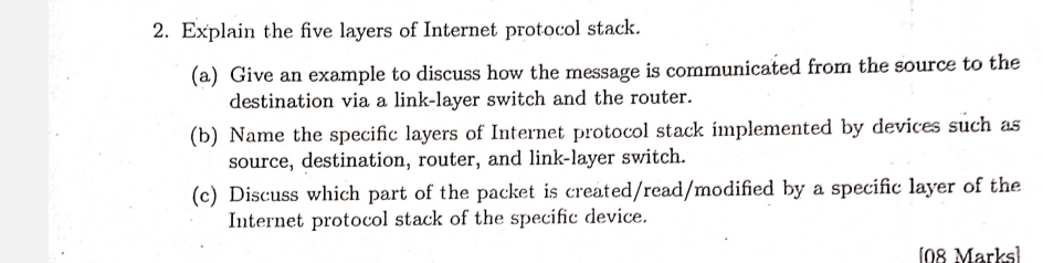 Solved Explain the five layers of Internet protocol | Chegg.com