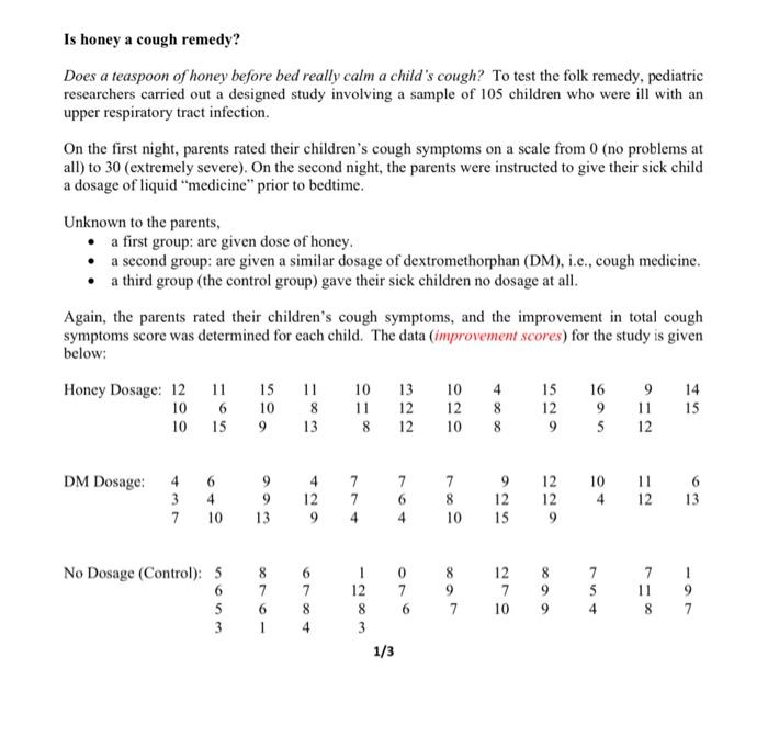 Solved Question 1. Answer the following based on this study. | Chegg.com