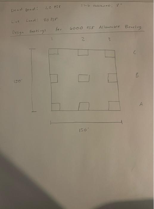 Solved determine a footing schedule and typical footing | Chegg.com