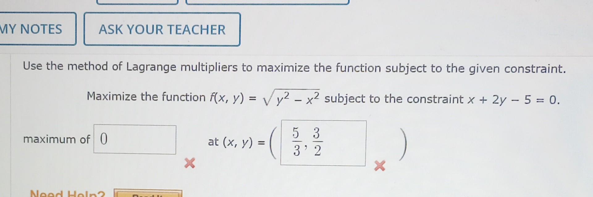 Solved Use the method of Lagrange multipliers to maximize | Chegg.com