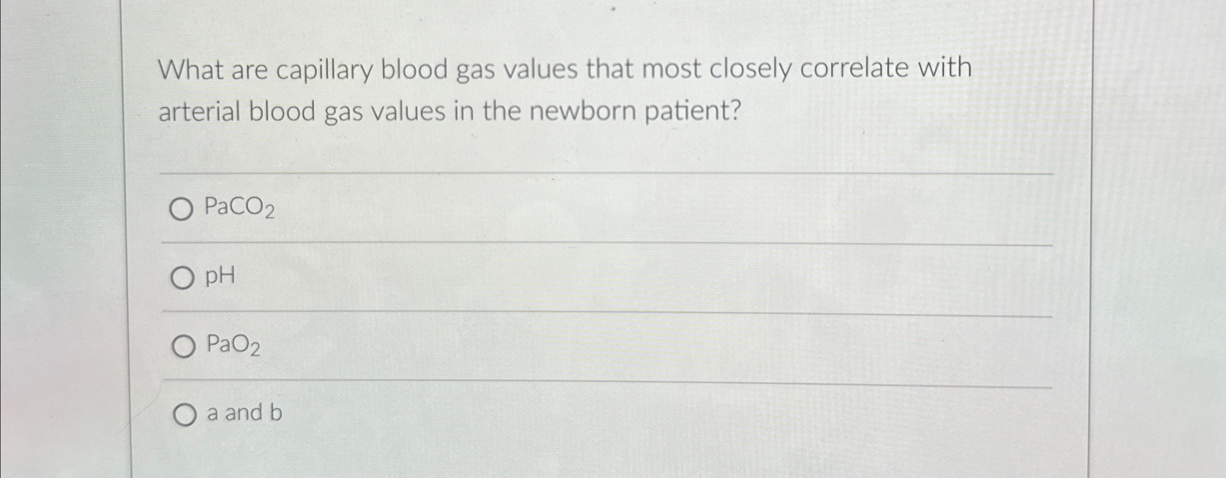 Solved What are capillary blood gas values that most closely | Chegg.com