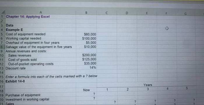 Solved Chapter 14: Applying Excel Data Example E | Chegg.com