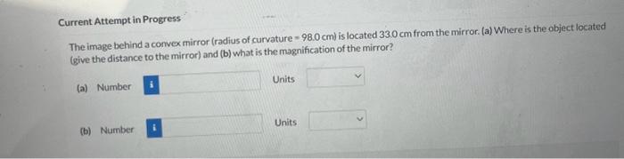 Solved Current Attempt in Progress The image behind a convex | Chegg.com