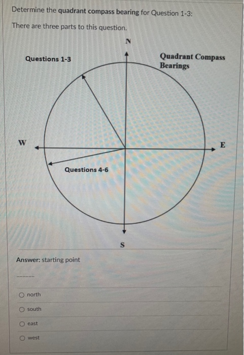 Solved Determine the quadrant compass bearing for Question | Chegg.com