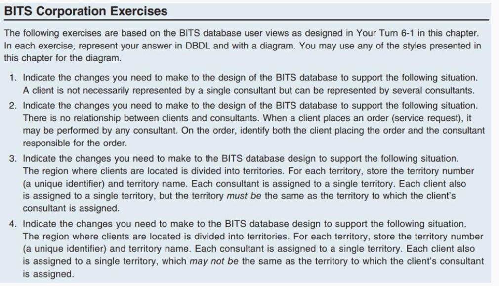 Solved BITS Corporation ExercisesThe following exercises are | Chegg.com