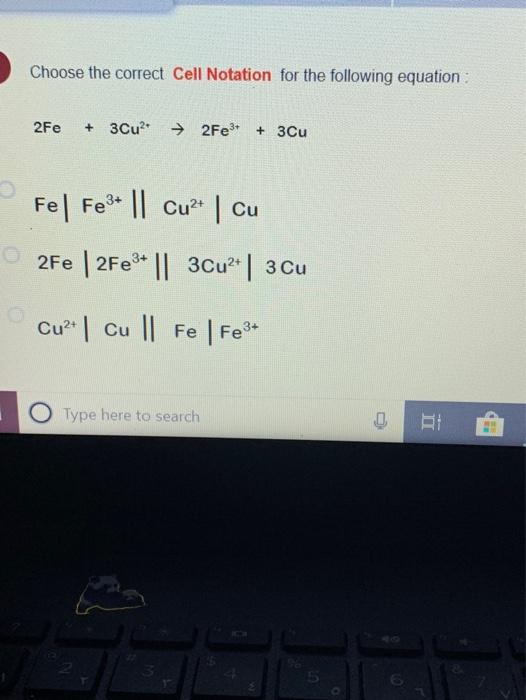 Solved Choose the correct Cell Notation for the following | Chegg.com