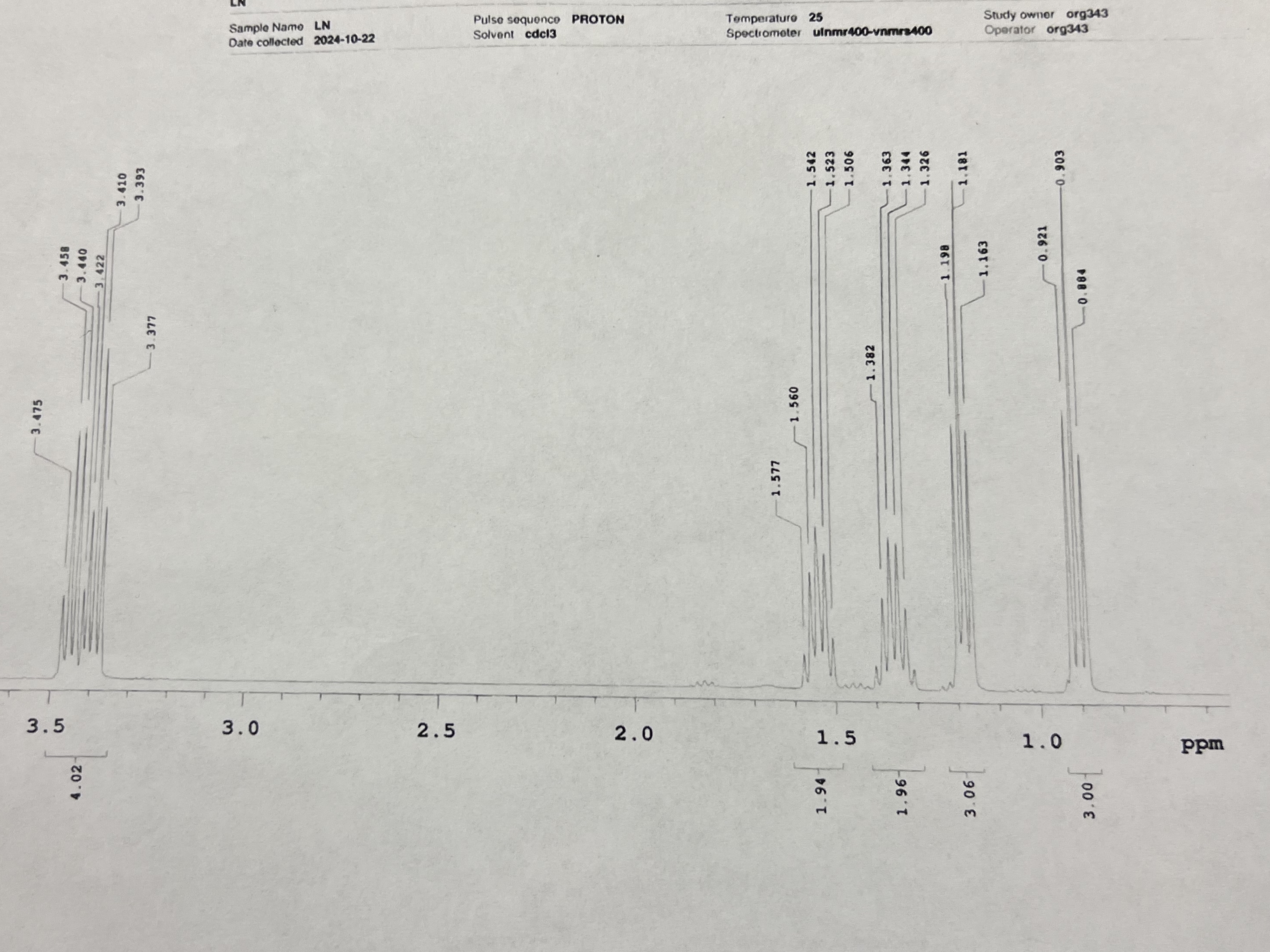 Determine Chemical Shift, Splitting, and Integration | Chegg.com