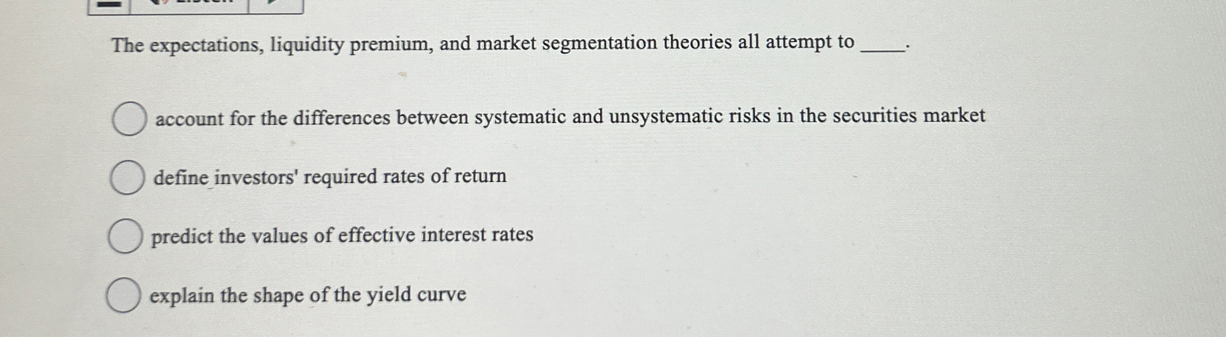Solved The expectations, liquidity premium, and market | Chegg.com