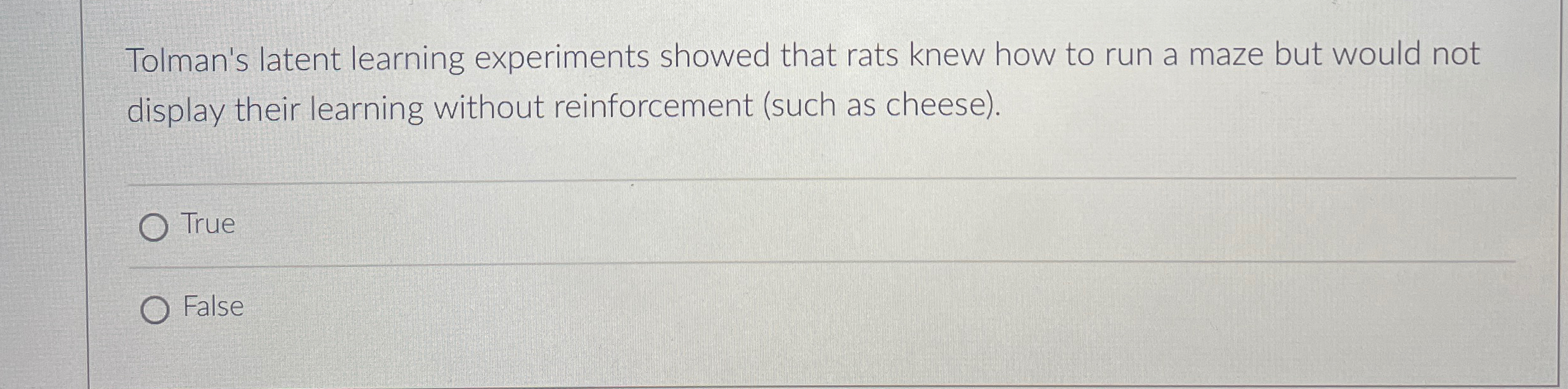 Solved Tolman's latent learning experiments showed that rats | Chegg.com