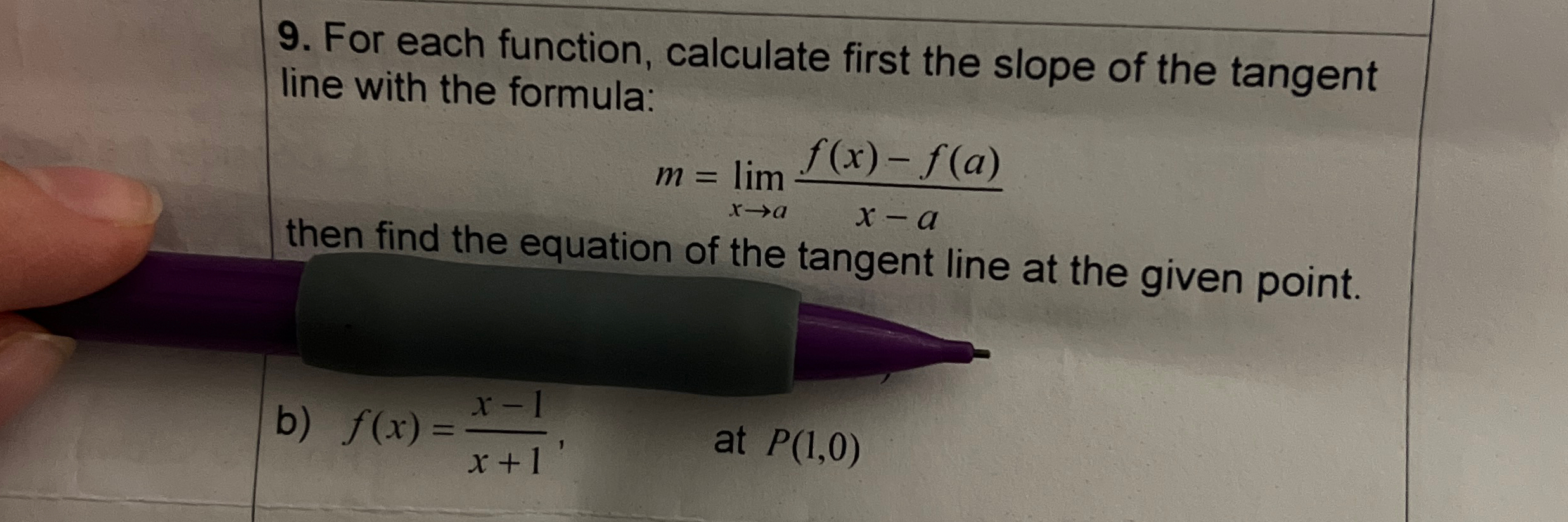 Solved For each function, calculate first the slope of the | Chegg.com