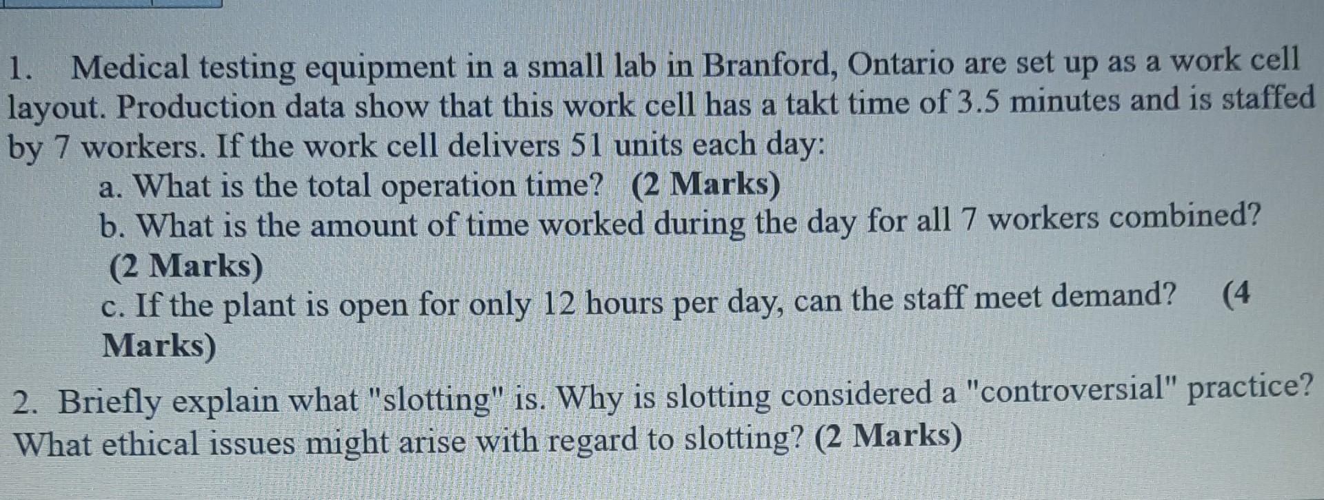 Solved 1. Medical testing equipment in a small lab in | Chegg.com