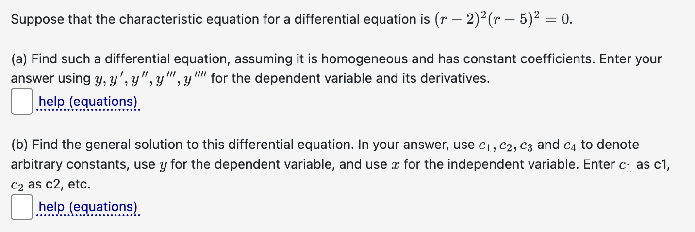Solved Suppose that the characteristic equation for a | Chegg.com