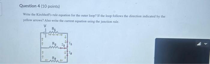 Solved Write the Kirchhoff's rule equation for the outer | Chegg.com