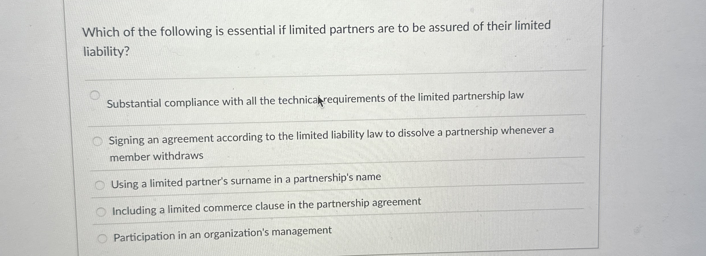 Solved Which of the following is essential if limited | Chegg.com