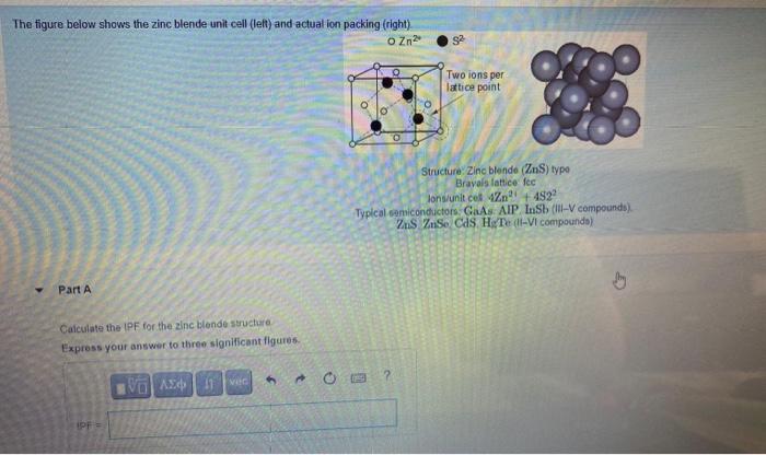 Solved The figure below shows the zinc blende unit cell | Chegg.com