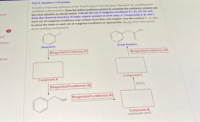 Solved Part II: Question 3 (35 points) Provide a multi-step | Chegg.com