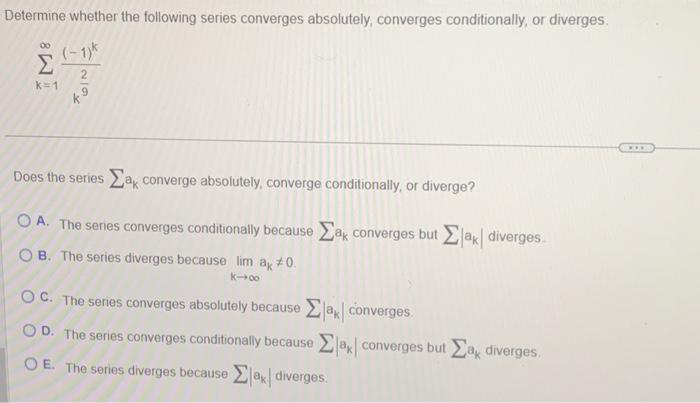 Solved Determine whether the following series converges | Chegg.com