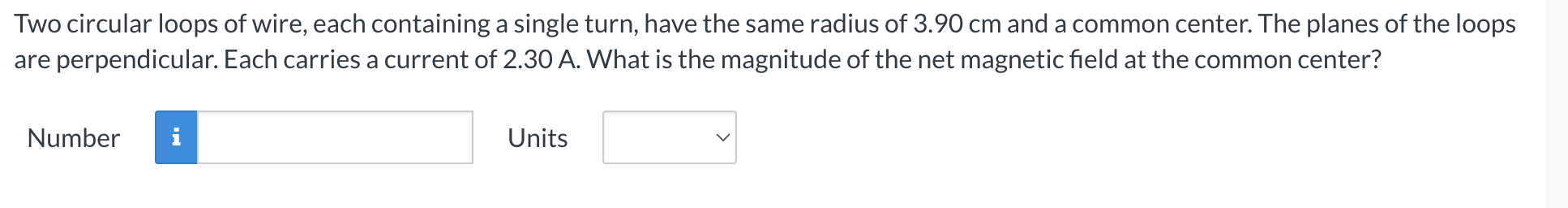 Solved Two circular loops of wire, each containing a single | Chegg.com
