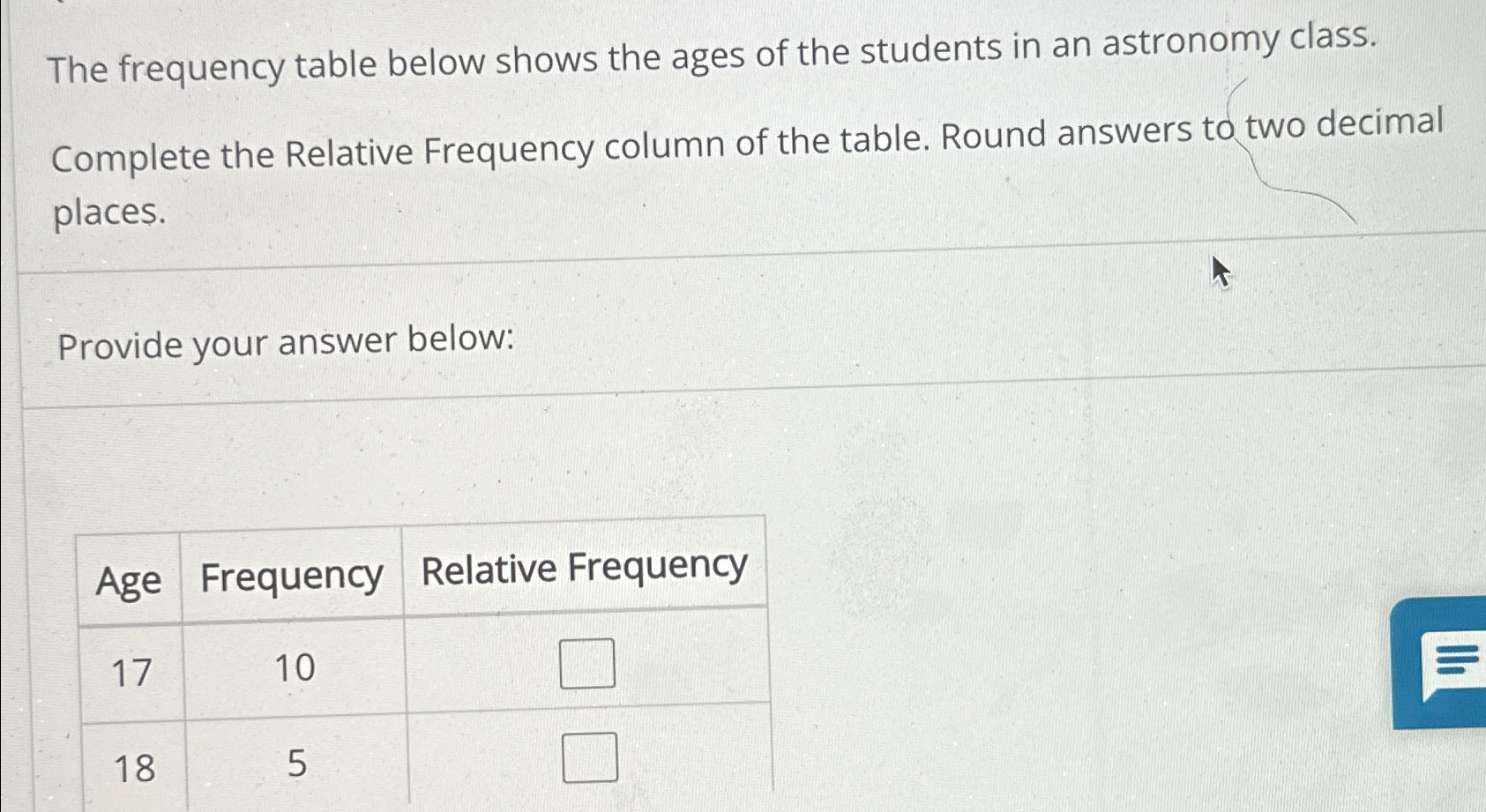 Solved The frequency table below shows the ages of the | Chegg.com