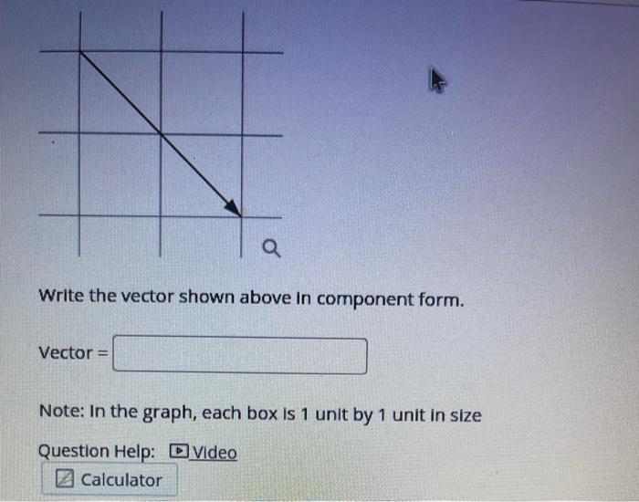 Solved Q Write the vector shown above in component form. | Chegg.com