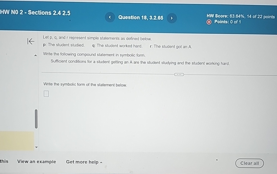 Solved HW NO 2 - ﻿Sections 2.42 .5Question 18, 3.2.65HW | Chegg.com