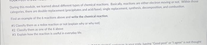 Solved During this module, we leamed about different types | Chegg.com