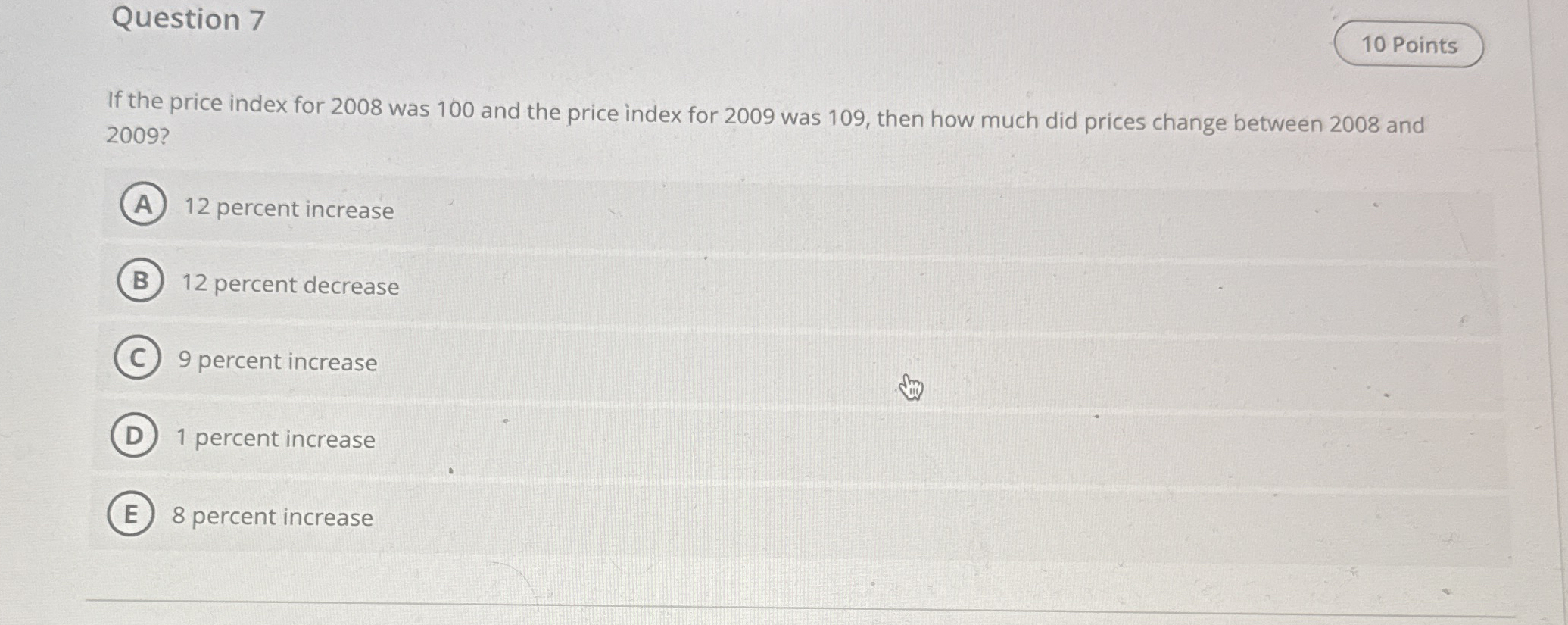 Solved Question 710 ﻿PointsIf the price index for 2008 ﻿was | Chegg.com