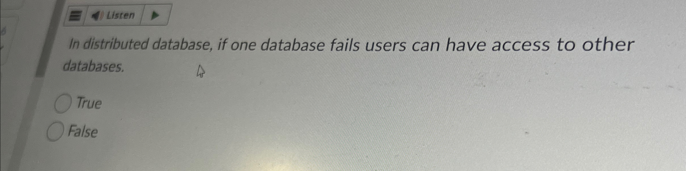 Solved ListenIn distributed database, if one database fails | Chegg.com