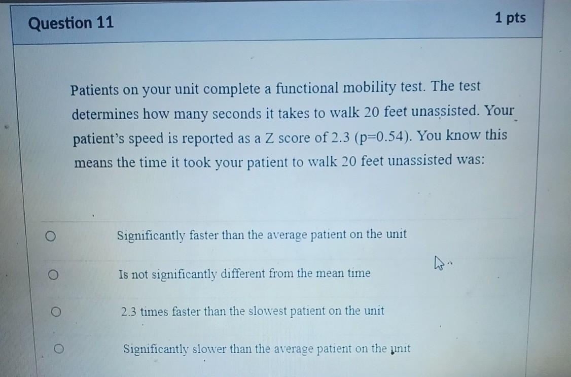 Solved Patients on your unit complete a functional mobility | Chegg.com