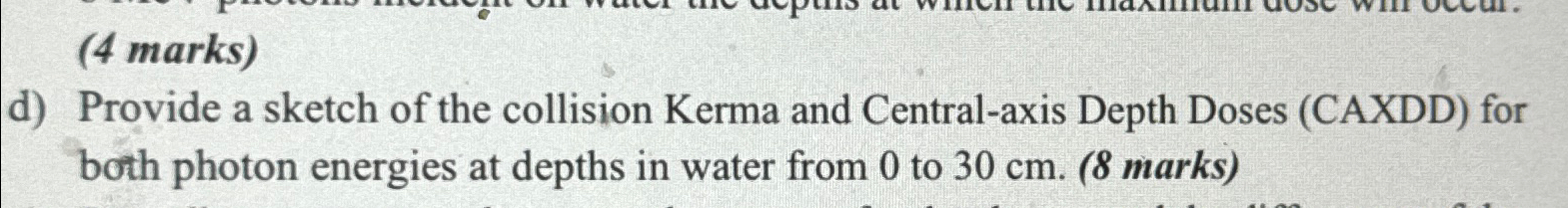 Solved d) ﻿Provide a sketch of the collision Kerma and | Chegg.com
