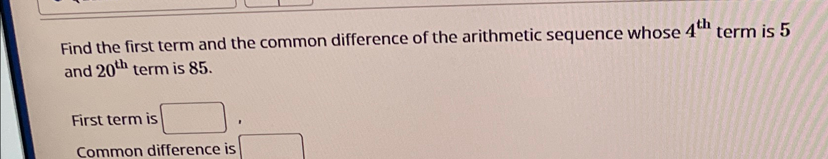 Solved Find the first term and the common difference of the | Chegg.com