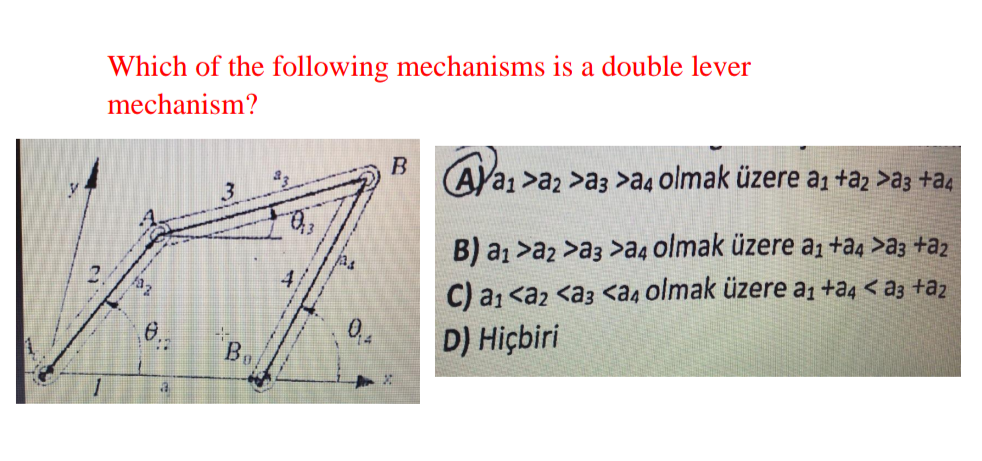 Solved Which of the following mechanisms is a double lever | Chegg.com