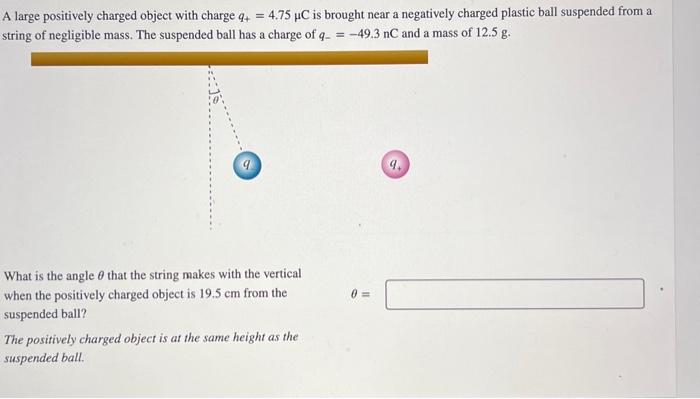 Solved A large positively charged object with charge | Chegg.com