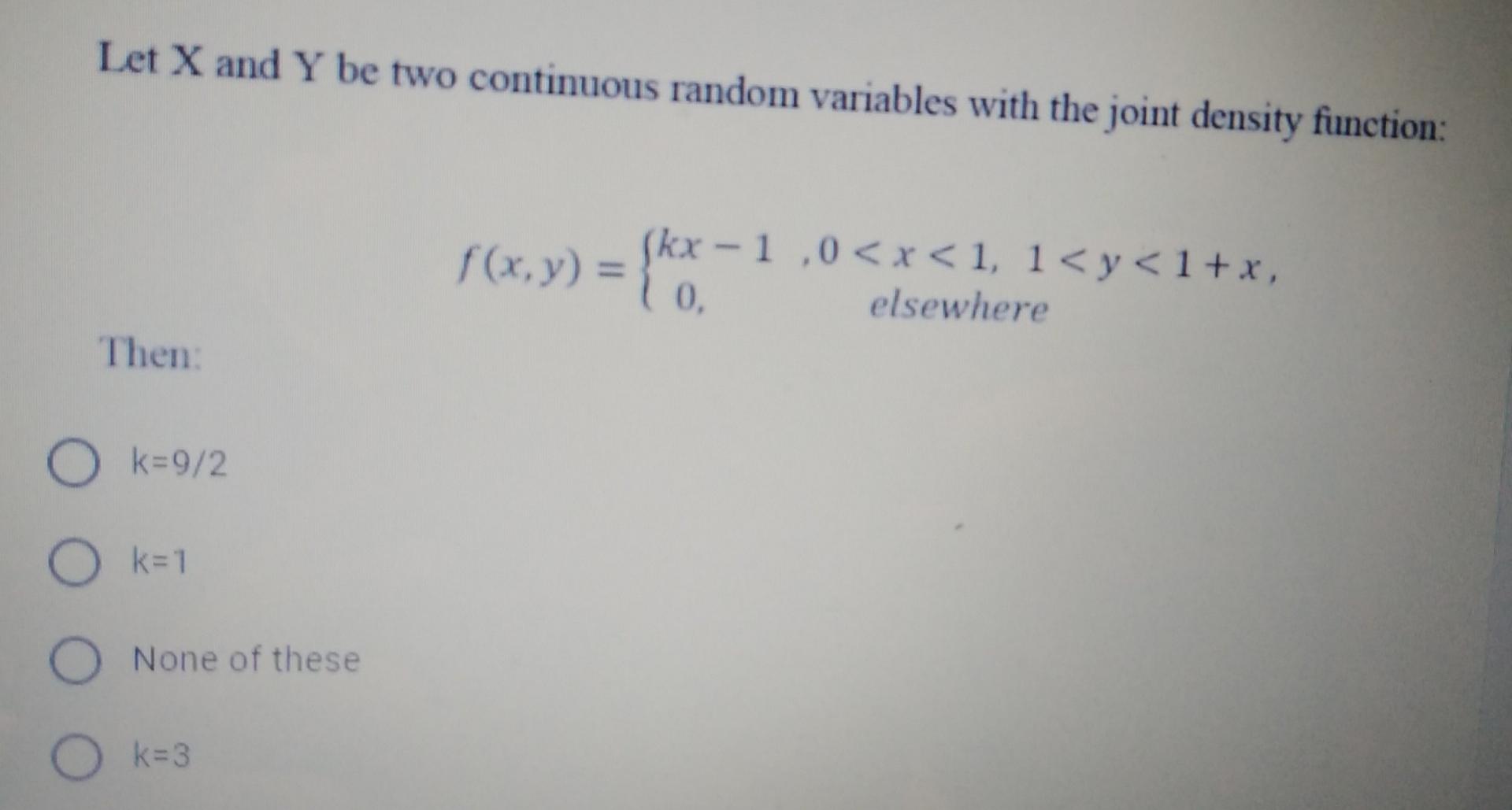 Solved Let X and Y be two continuous random variables with | Chegg.com