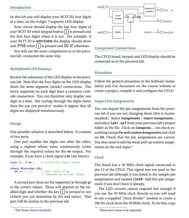 Introduction In this lab you will display your BCIT | Chegg.com