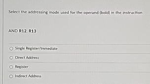 Solved Select the addressing mode used for the operand | Chegg.com