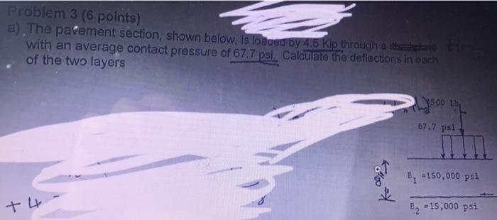 Solved Problem 3 (6 points) a). The pavement section, shown | Chegg.com