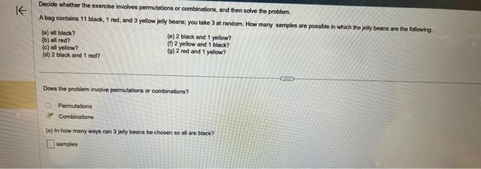 Solved Decide whether the exercise involves permutations or | Chegg.com