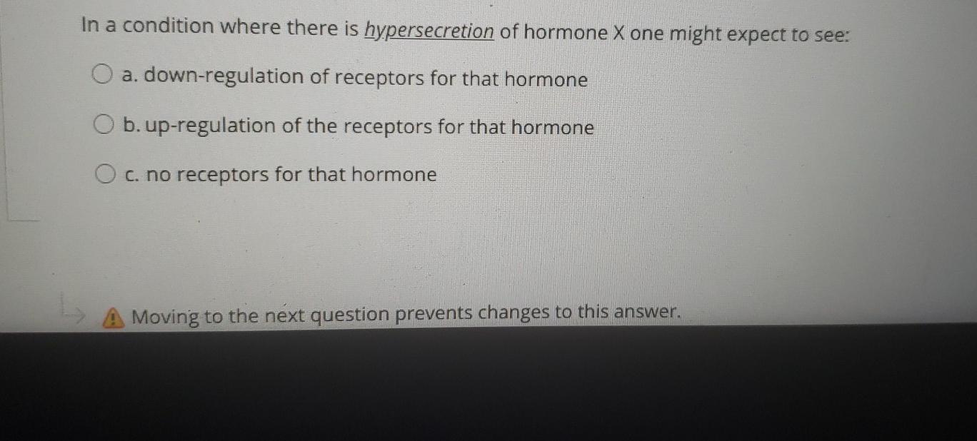 Solved In a condition where there is hypersecretion of | Chegg.com