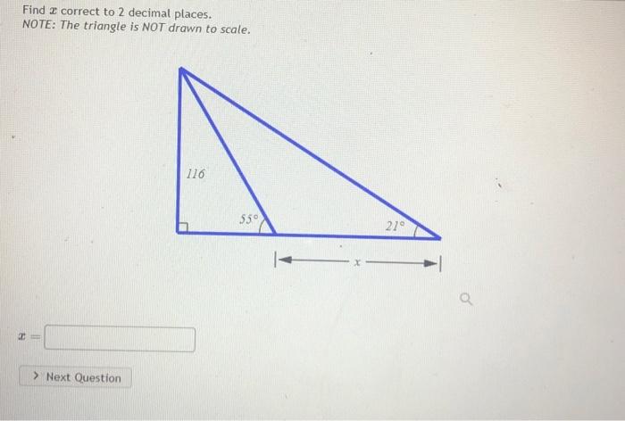Solved Find x correct to 2 decimal places. NOTE: The | Chegg.com