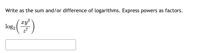 Solved Write as the sum and/or difference of logarithms. | Chegg.com