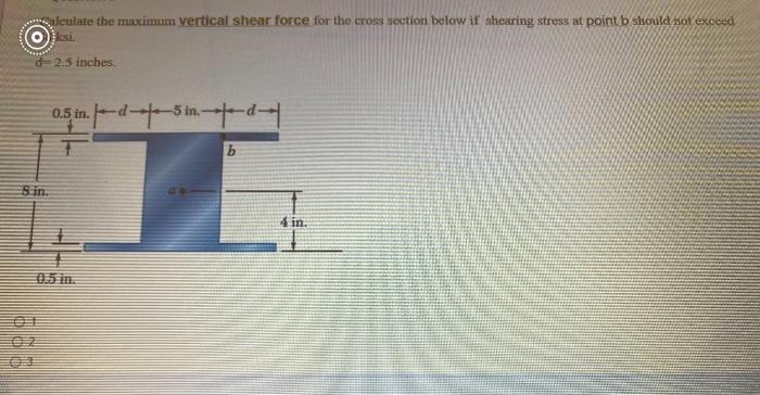 Solved aiculate the maximum vertical shear force for the | Chegg.com