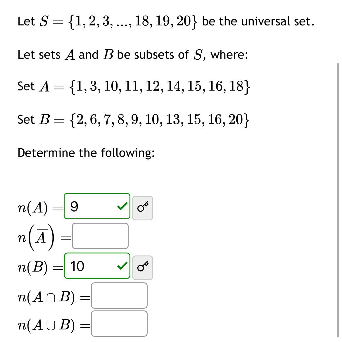 Let S={1,2,3,dots,18,19,20} ﻿be the universal set.Let | Chegg.com