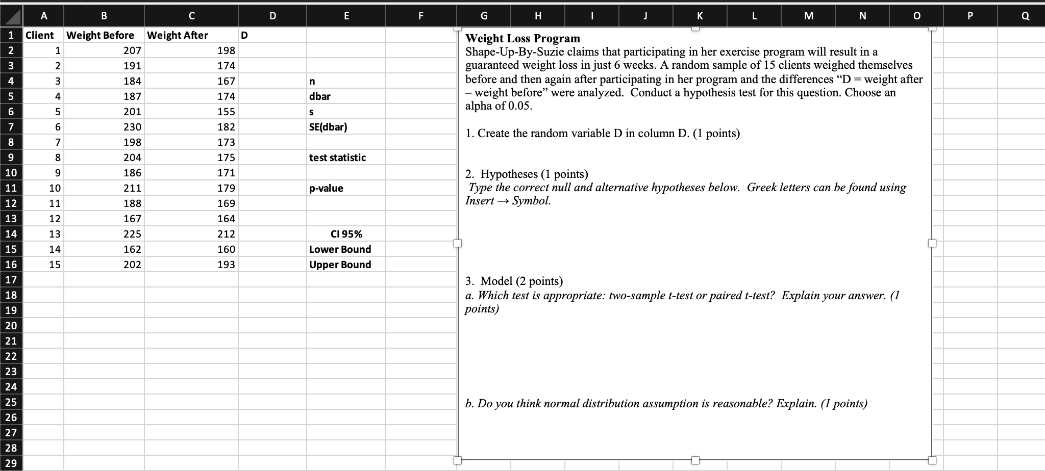 Solved show me the step how to do it on excel | Chegg.com