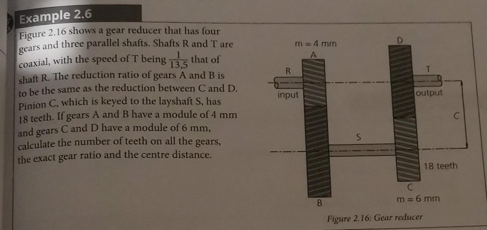 Solved Figure 2.16 shows a gear reducer that has four gears | Chegg.com