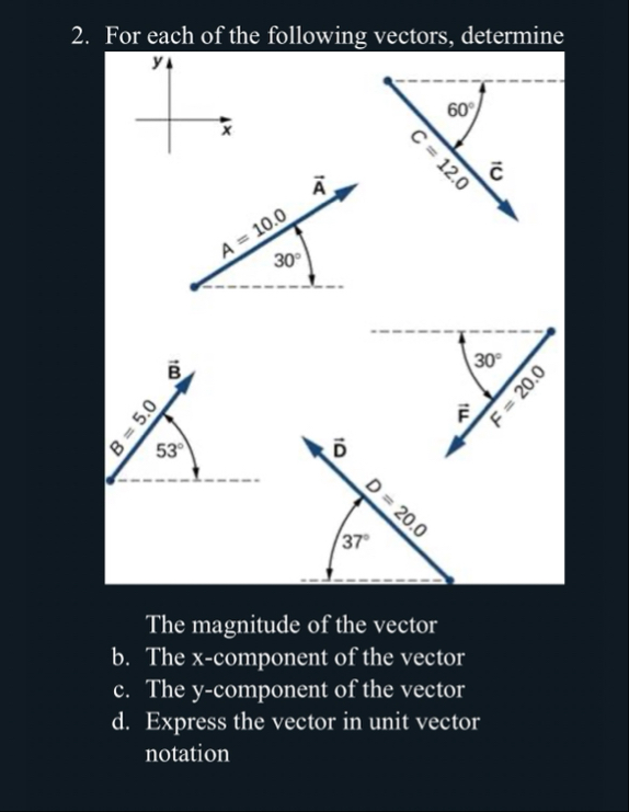 For each of the following vectors, determineThe | Chegg.com