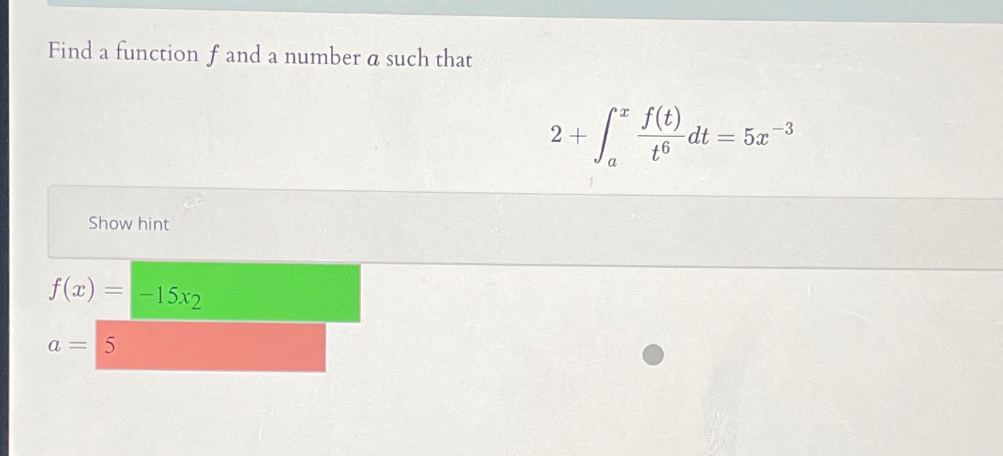 Solved Find a function f ﻿and a number a such | Chegg.com