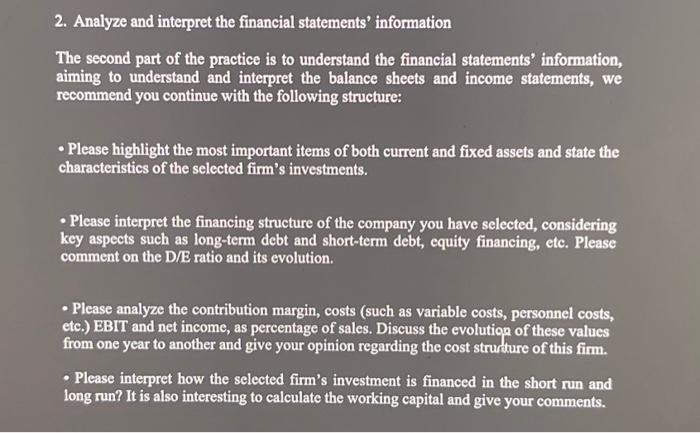 Solved 2. Analyze and interpret the financial statements' | Chegg.com